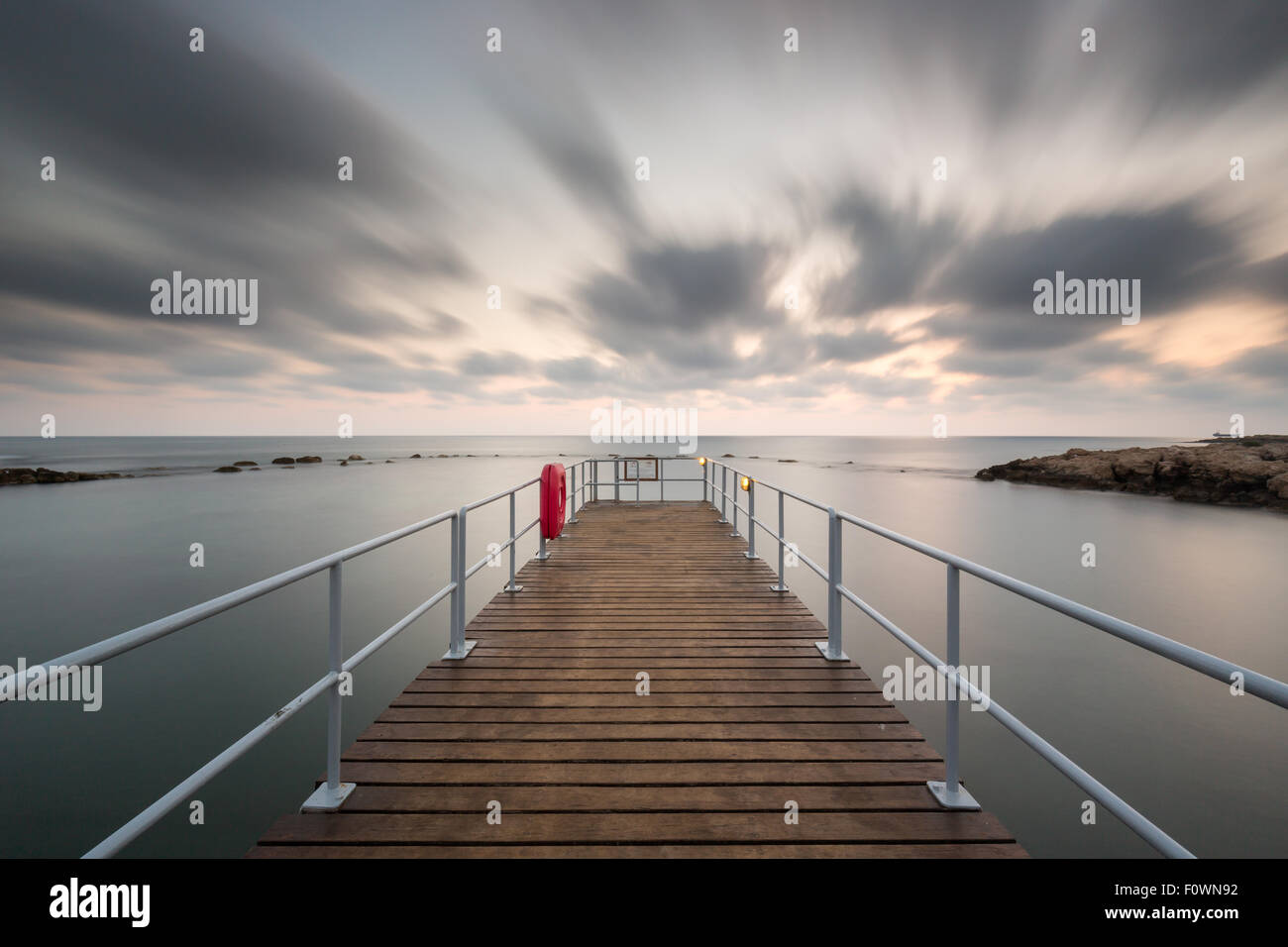 Cyprus, sunset from the pier in Paphos Stock Photo - Alamy