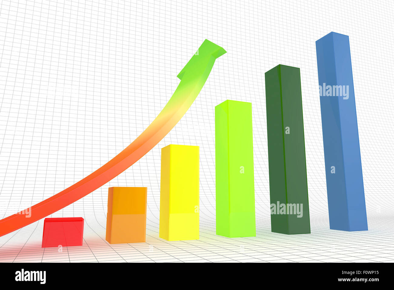Business graph and chart. Grow up progress with arrow line. Business ...