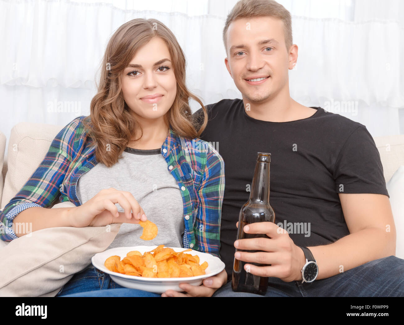 Nice friends having party Stock Photo - Alamy