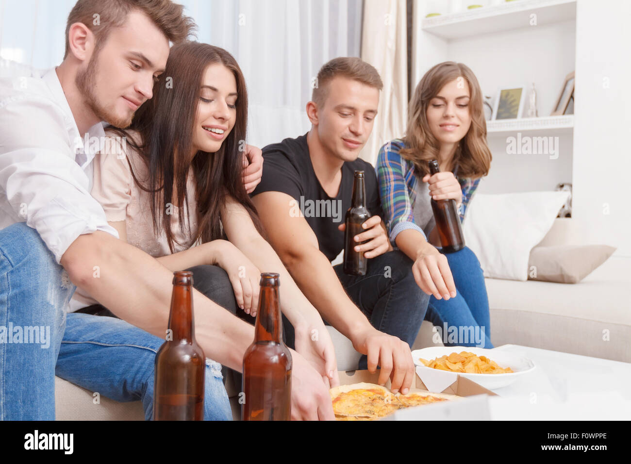 Nice friends having party Stock Photo - Alamy