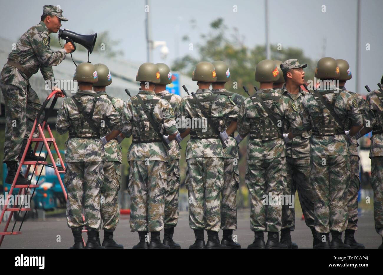 Beijing, China. 24th July, 2015. Soldiers take part in a training for a ...