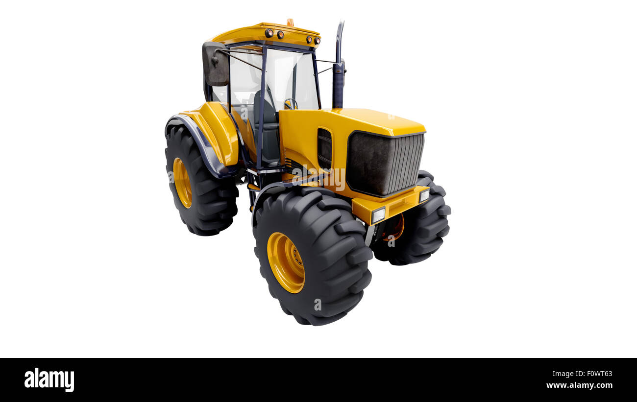 Farm tractor isolated on a white background Stock Photo - Alamy
