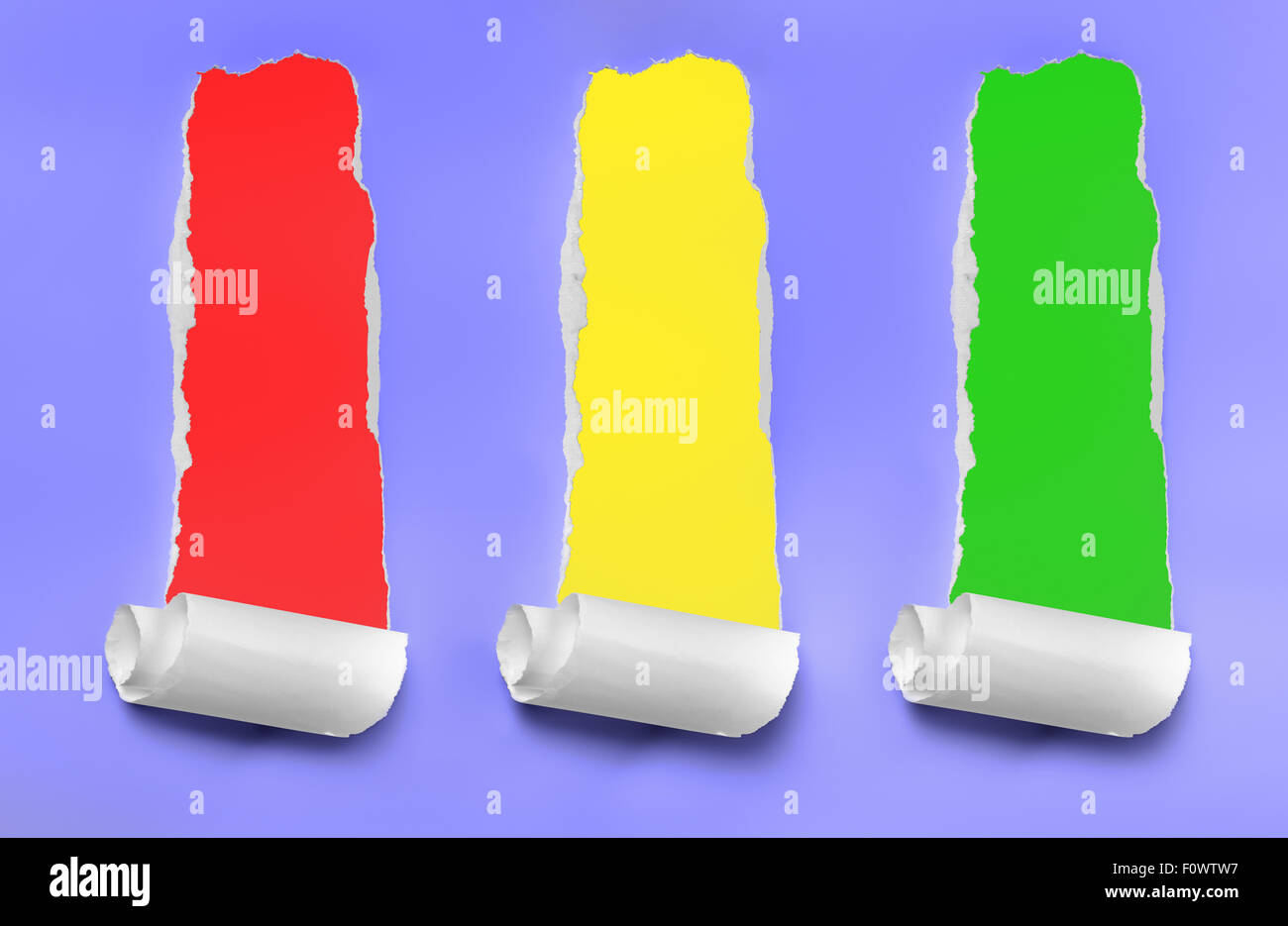 many-coloured scrap of paper, on white sheet, horizontal photo Stock ...