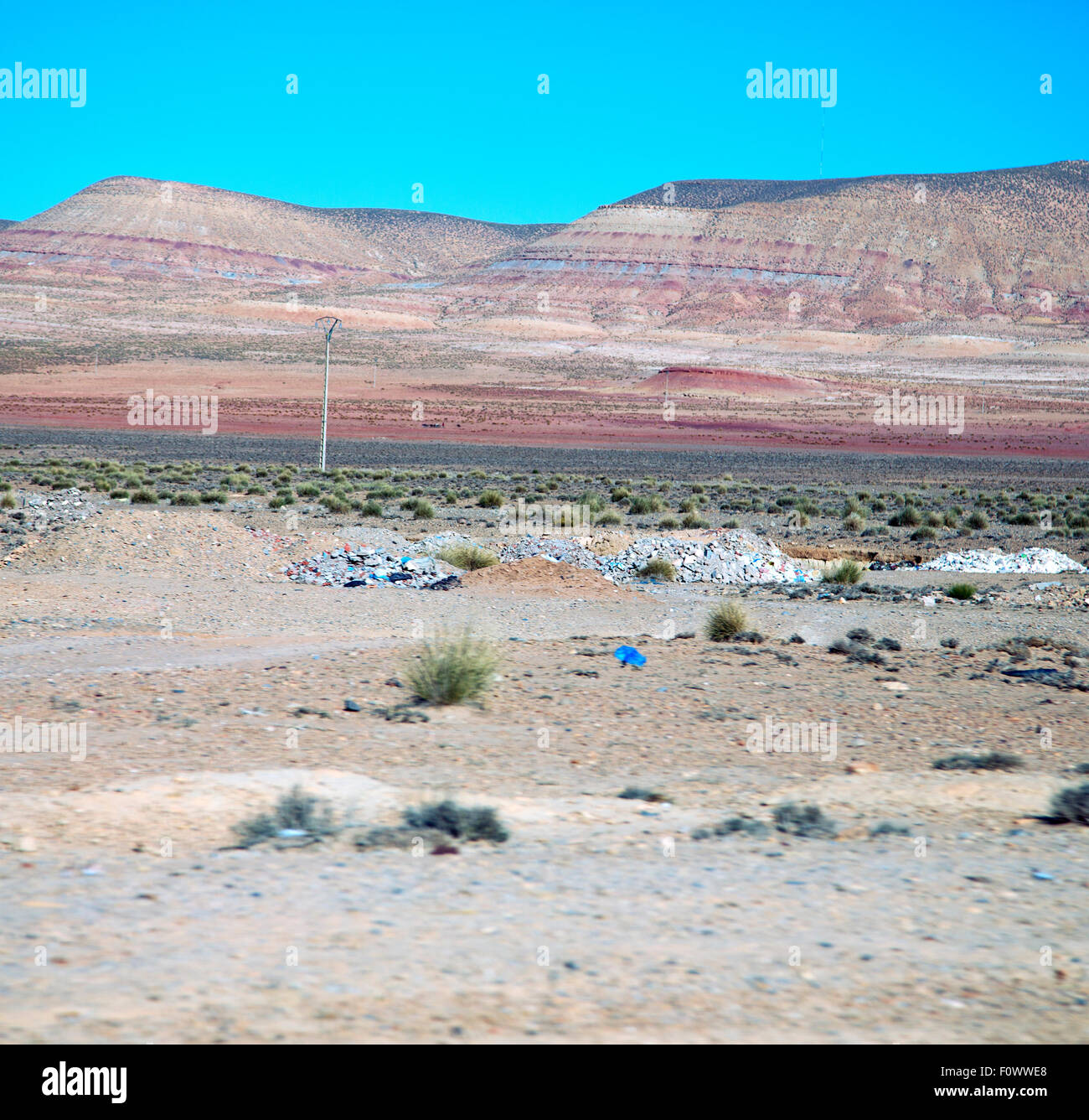 valley in africa morocco the atlas dry mountain ground isolated hill ...