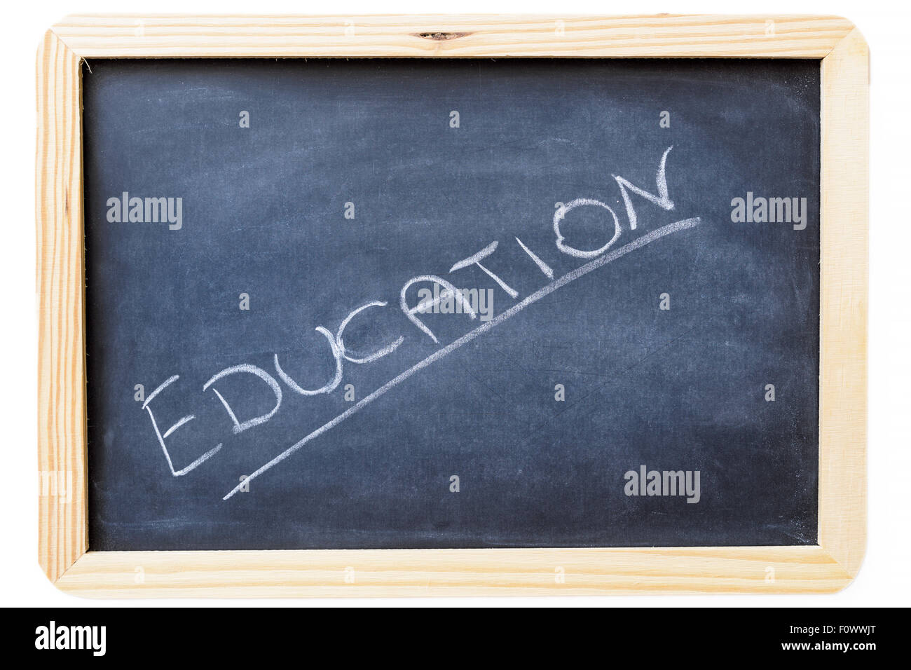 education written made with chalk on blackboard Stock Photo - Alamy