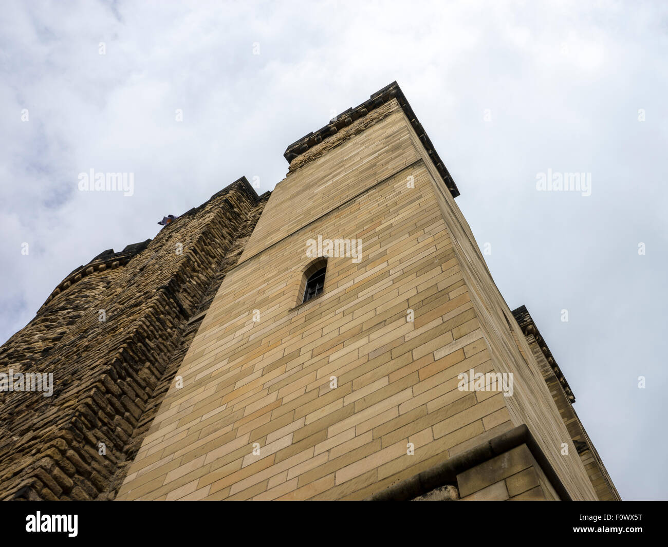 Looking up at Newcastle Castle aka Newcastle Keep Stock Photo - Alamy