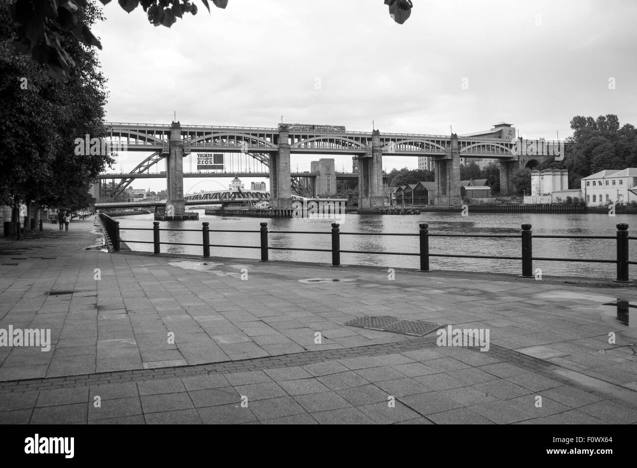 The High Level Bridge. Bus and rail bridge that spans the River Tyne ...
