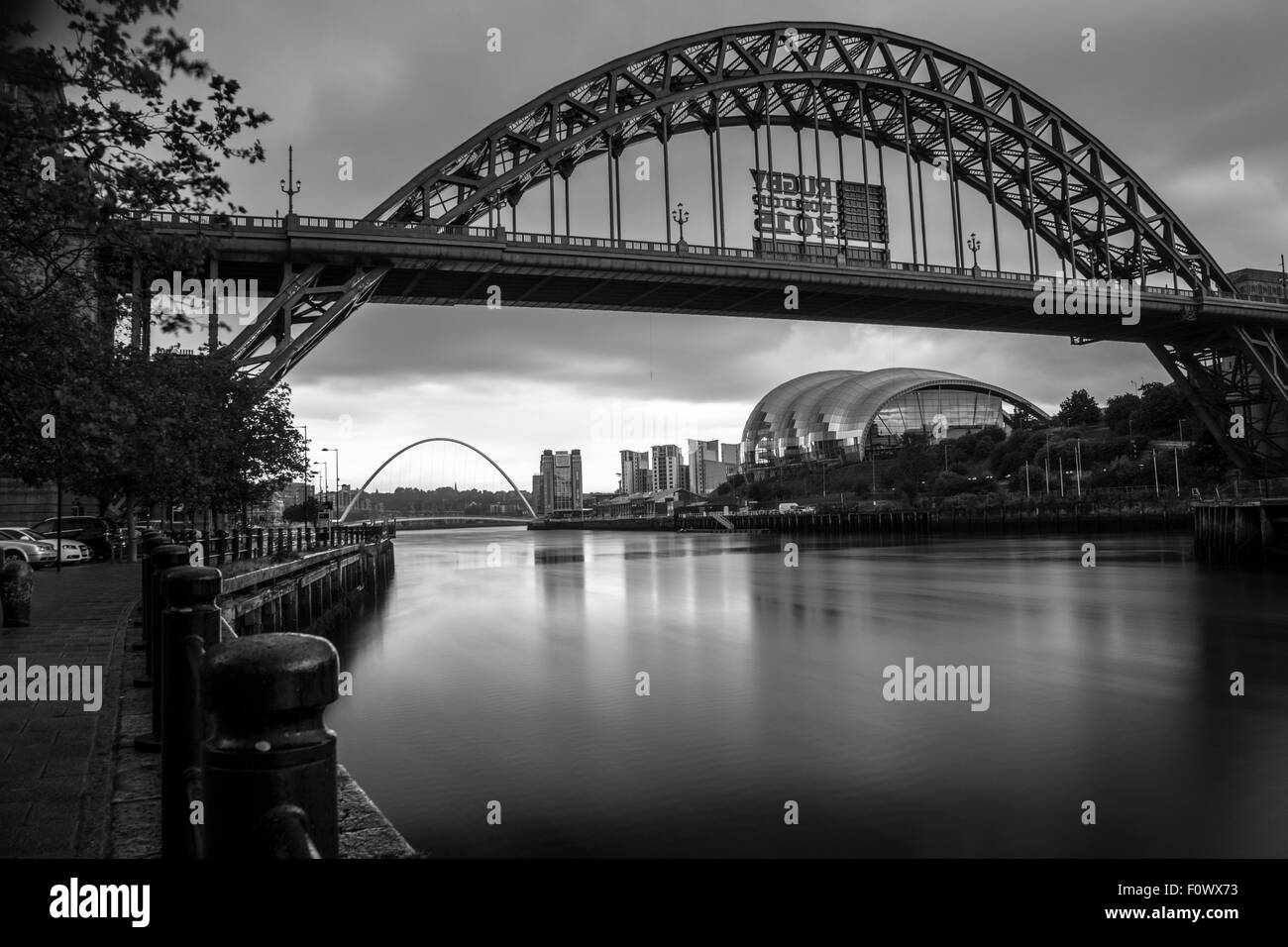 Tyne Bridge, Sage Gateshead & Gateshead Millennium Bridge Stock Photo ...