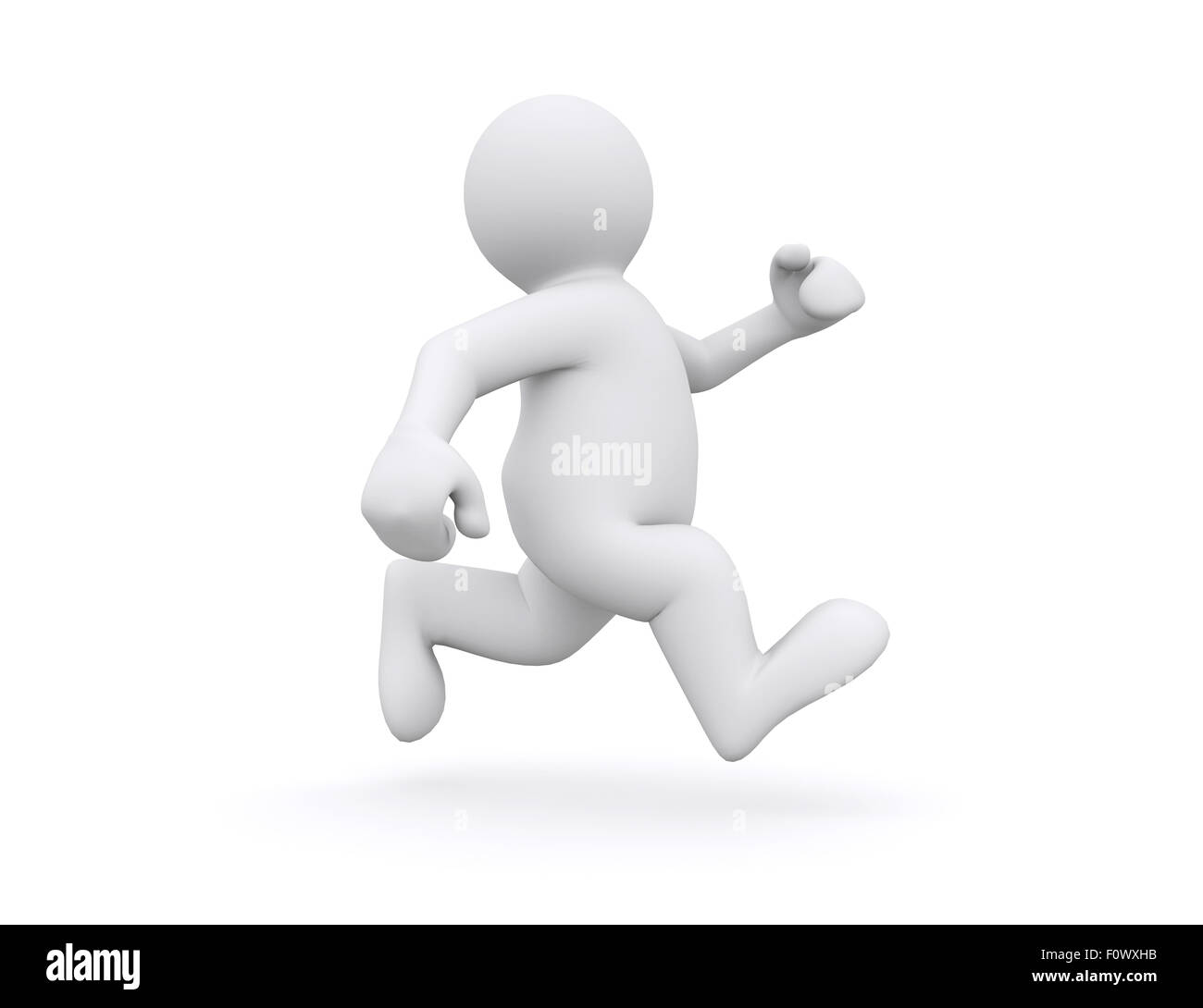 White man running isolated on white with clipping path Stock Photo - Alamy