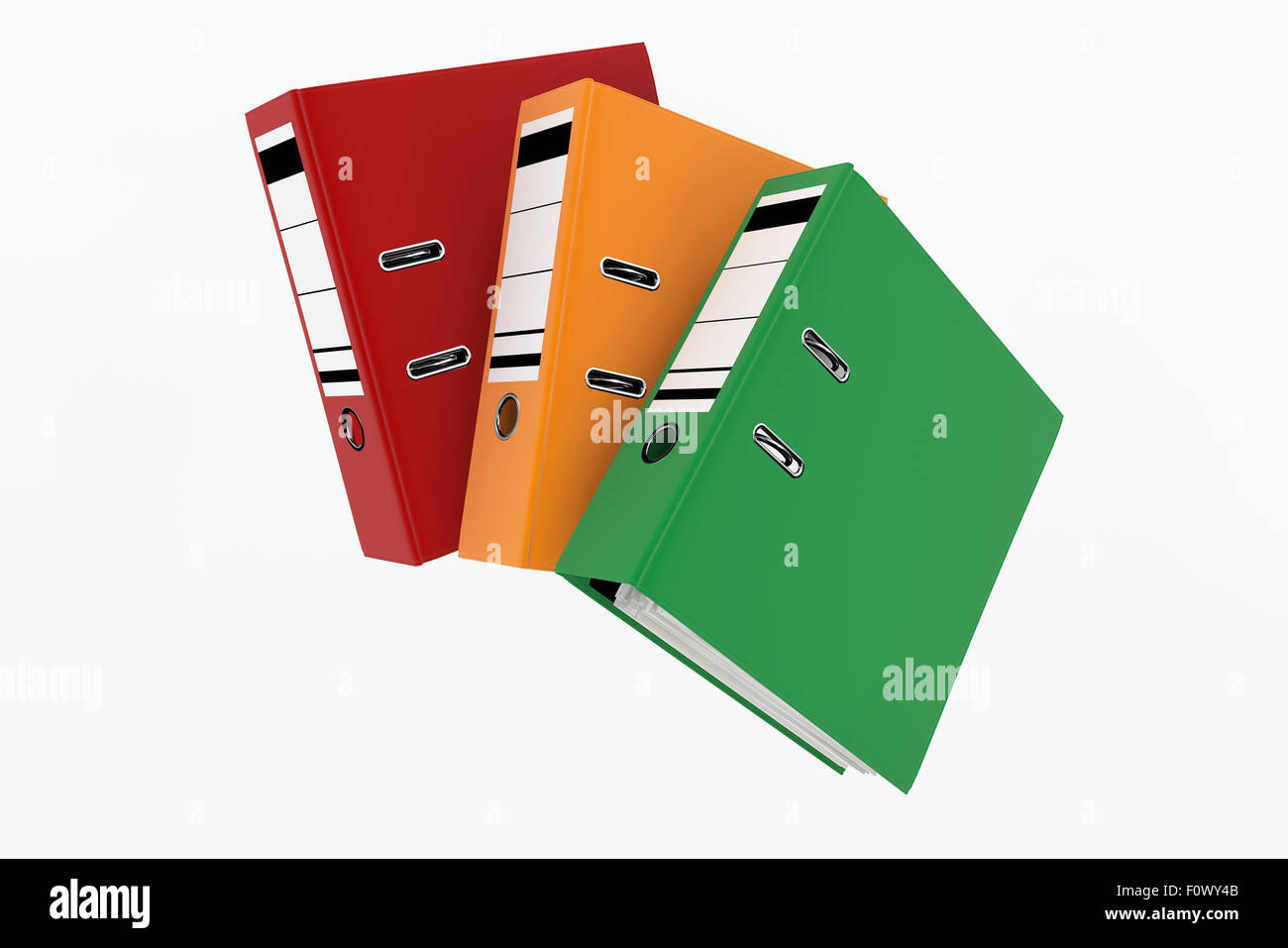 Colorful office file binders, folder stack - database storage concept ...