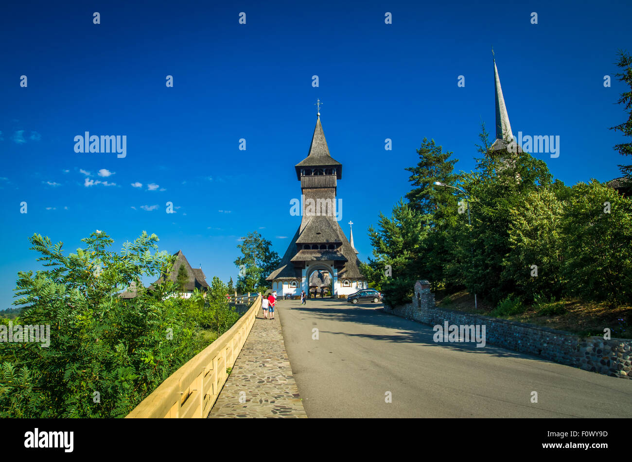 Barsana wooden monastery, Maramures, Romania. Birsana monastery is one ...
