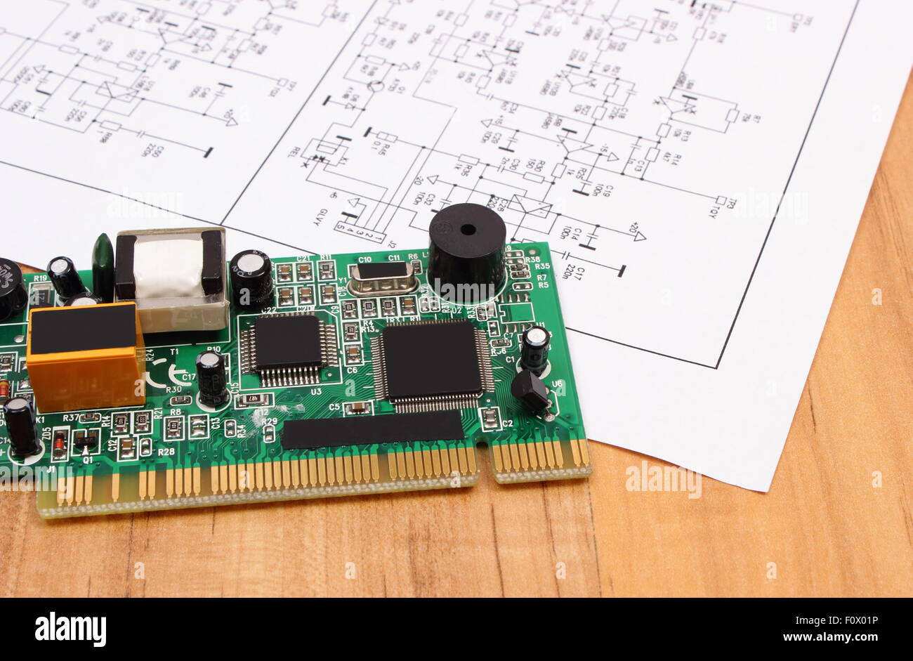 Printed circuit board with electrical components and construction ...