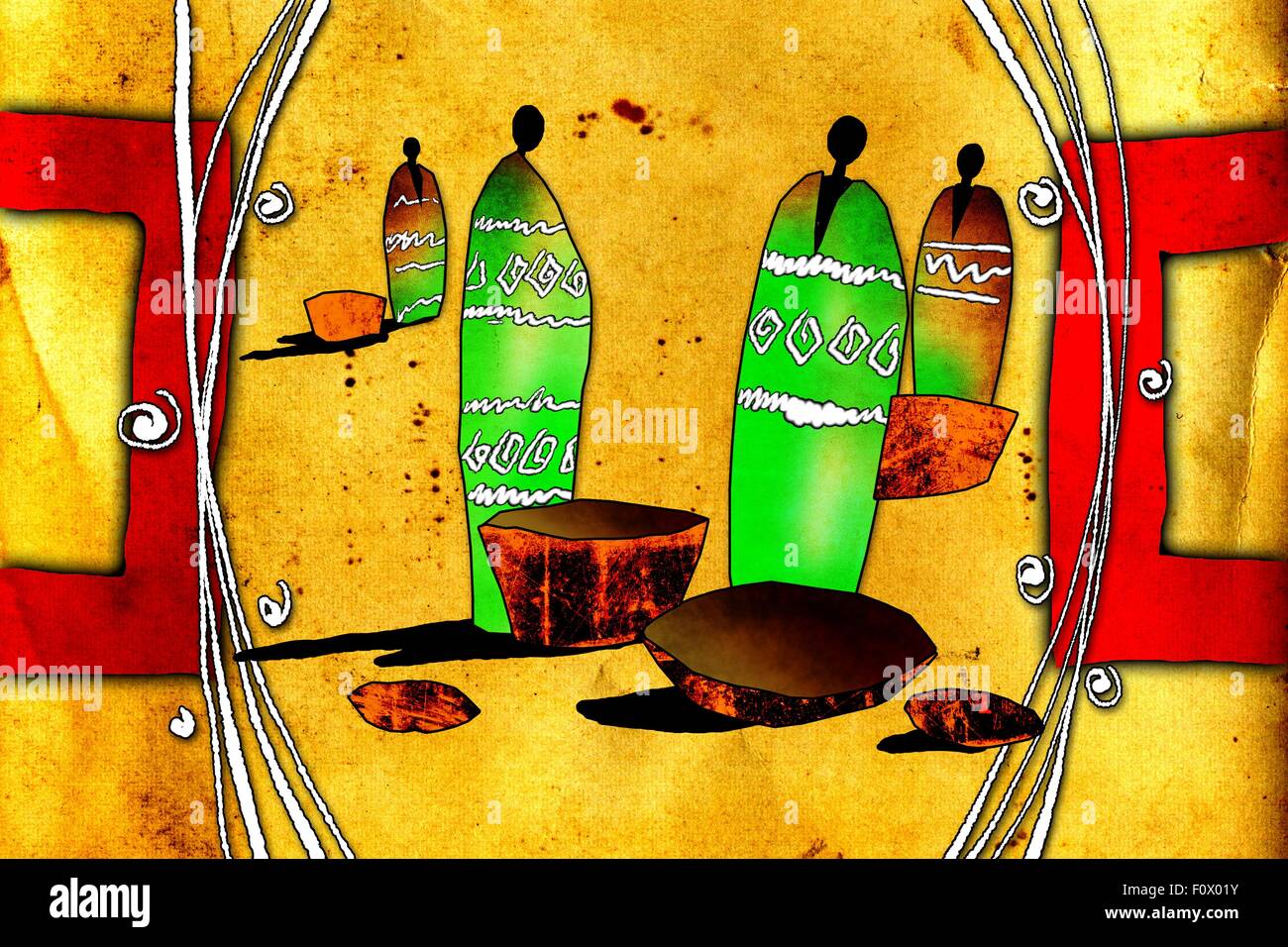 African ethnic retro vintage Stock Photo - Alamy