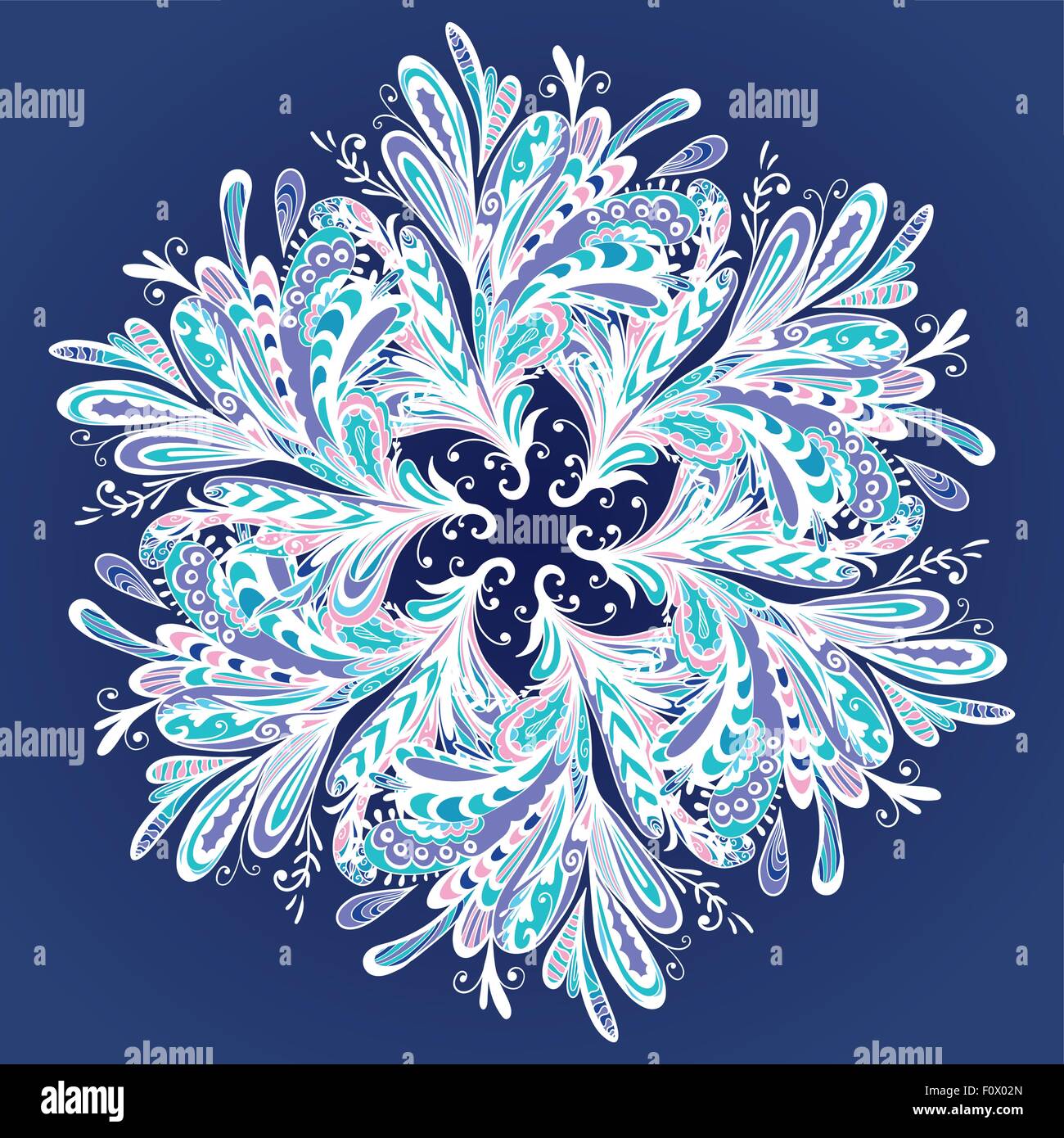 Blue Snowflake Swirl