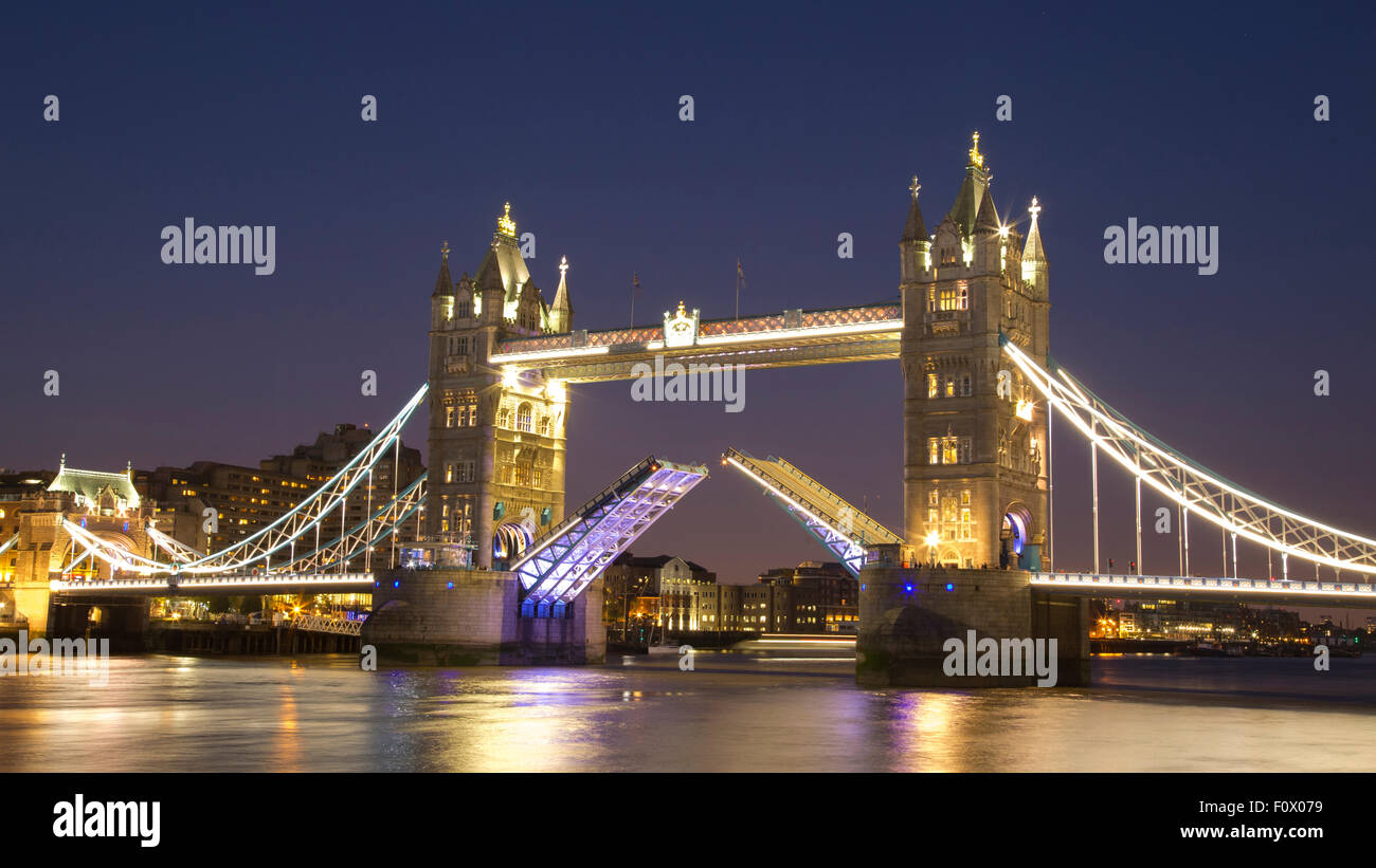 Tower bridge raised hi-res stock photography and images - Alamy