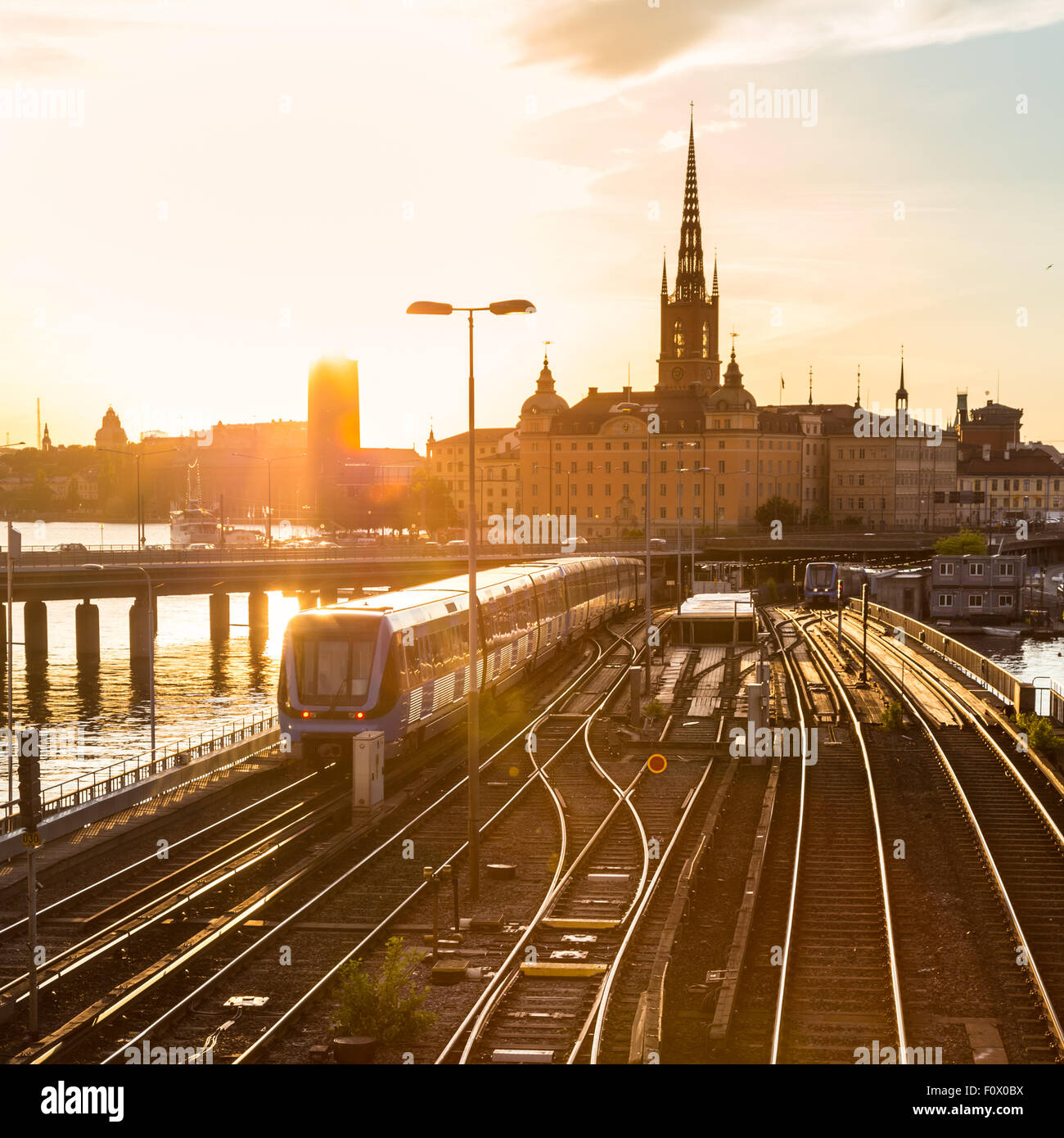 Railway tracks and trains in Stockholm, Sweden Stock Photo - Alamy