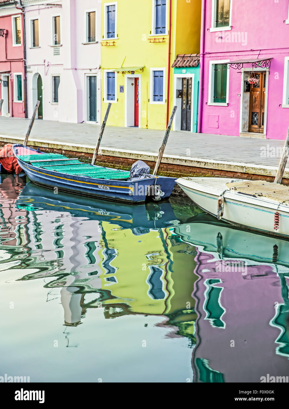 The colourful houses of Burano in Venice Stock Photo - Alamy