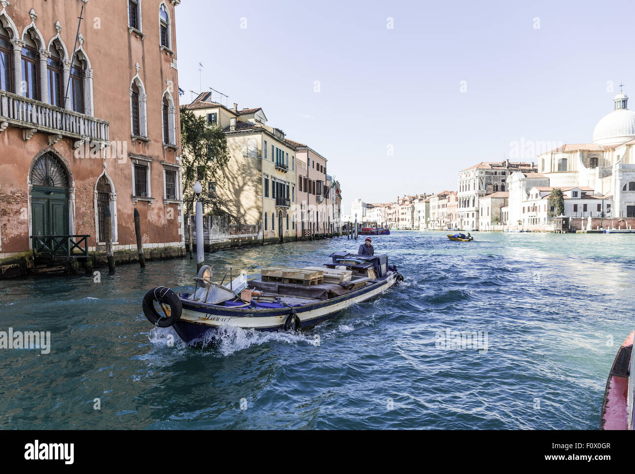 Grand Canal traffic in Venice Stock Photo - Alamy
