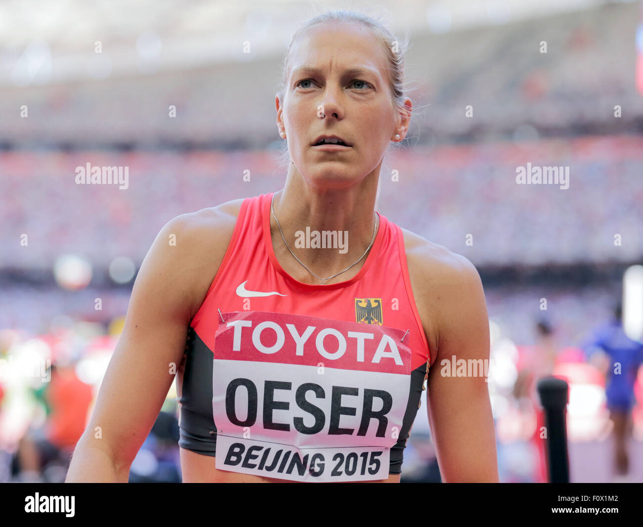Beijing, China. 22nd Aug, 2015. Germany's Jennifer Oeser looks on ...