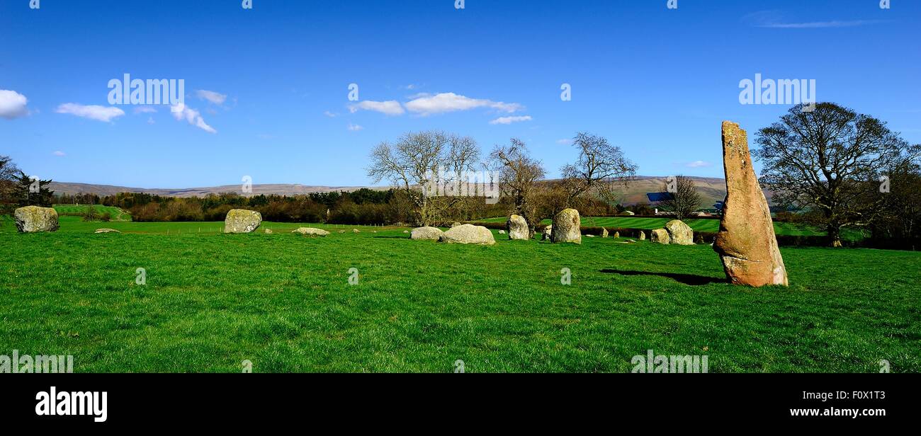 Long Meg and her Sisters - Stone Circle Stock Photo - Alamy
