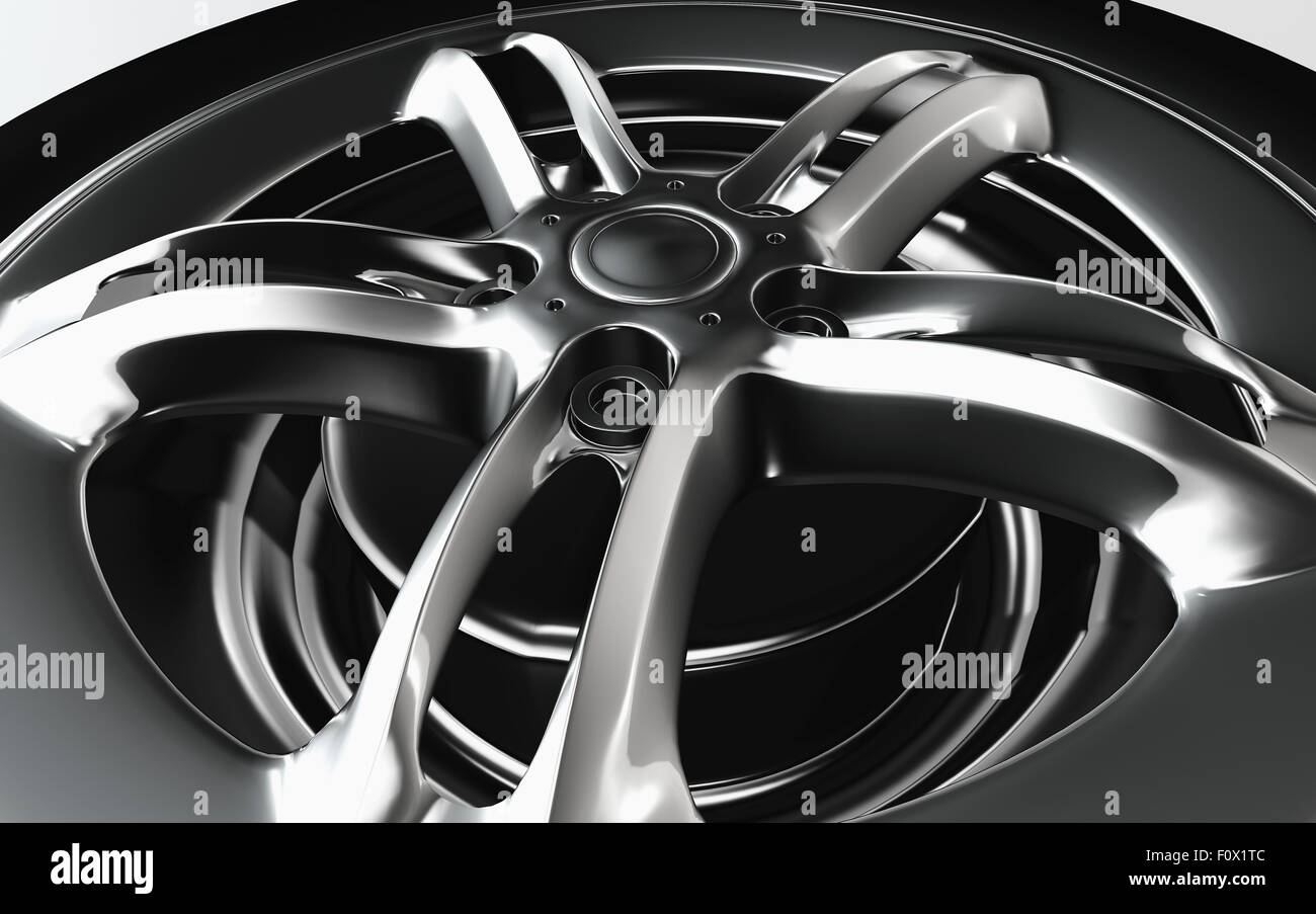 Shiny chrome rim, luxury spare part, look expensive Stock Photo - Alamy