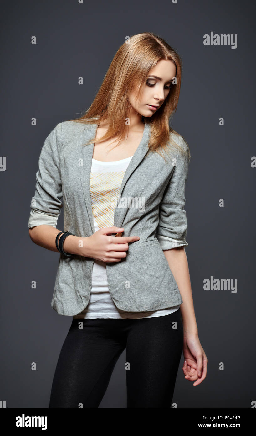 Black leggings woman fashion hi-res stock photography and images - Alamy