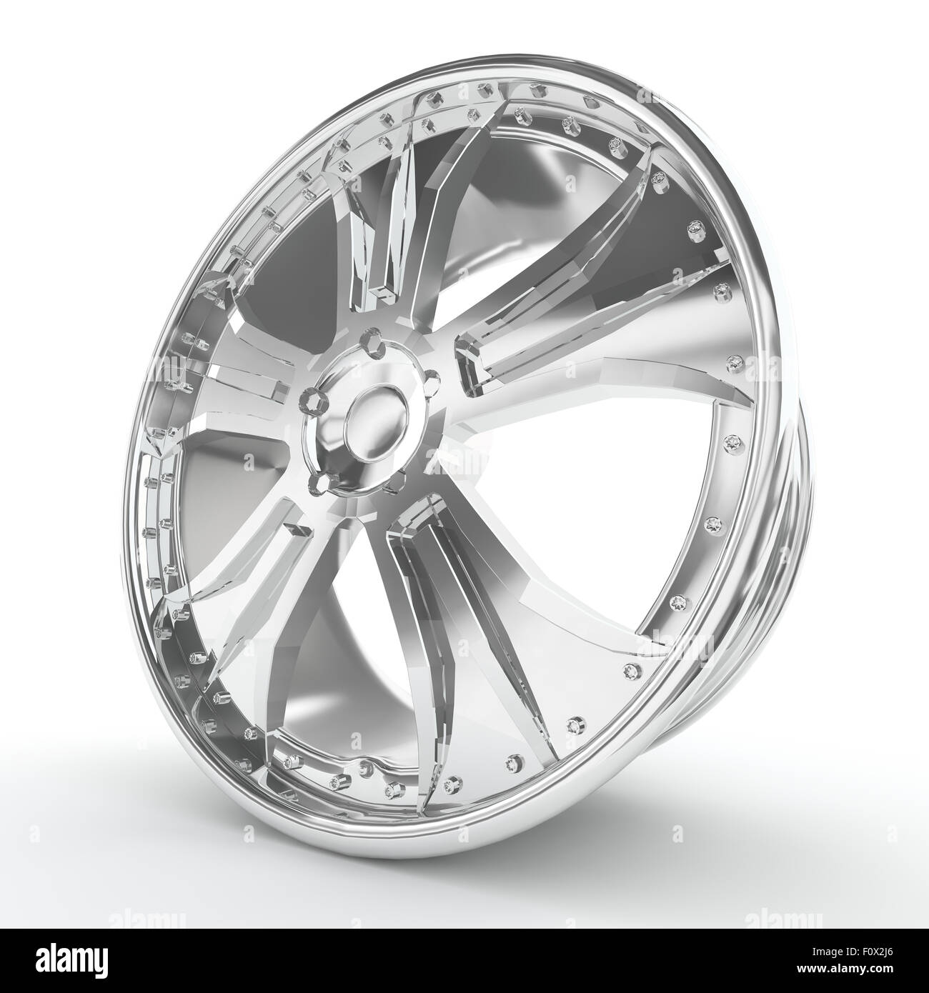 Shiny chrome rim, luxury spare part, look expensive Stock Photo - Alamy