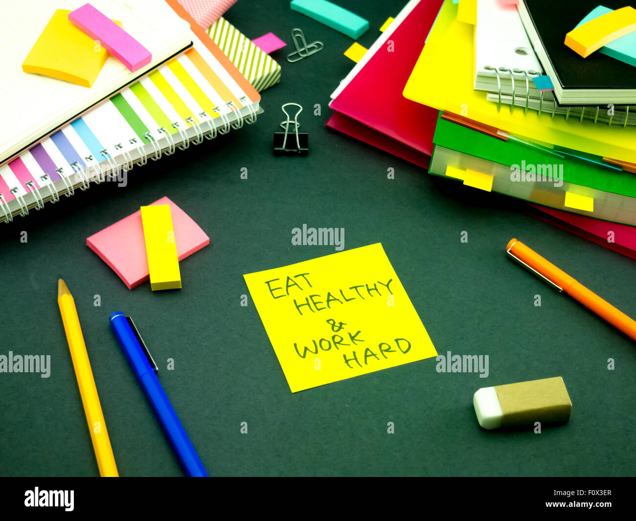 Somebody Left the Message on Your Working Desk; Eat Healthy And Work ...