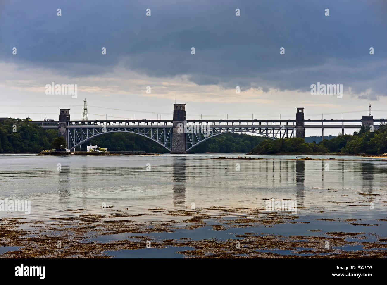 Britannia Bridge Menai Straits Anglesey North Wales UK Stock Photo - Alamy