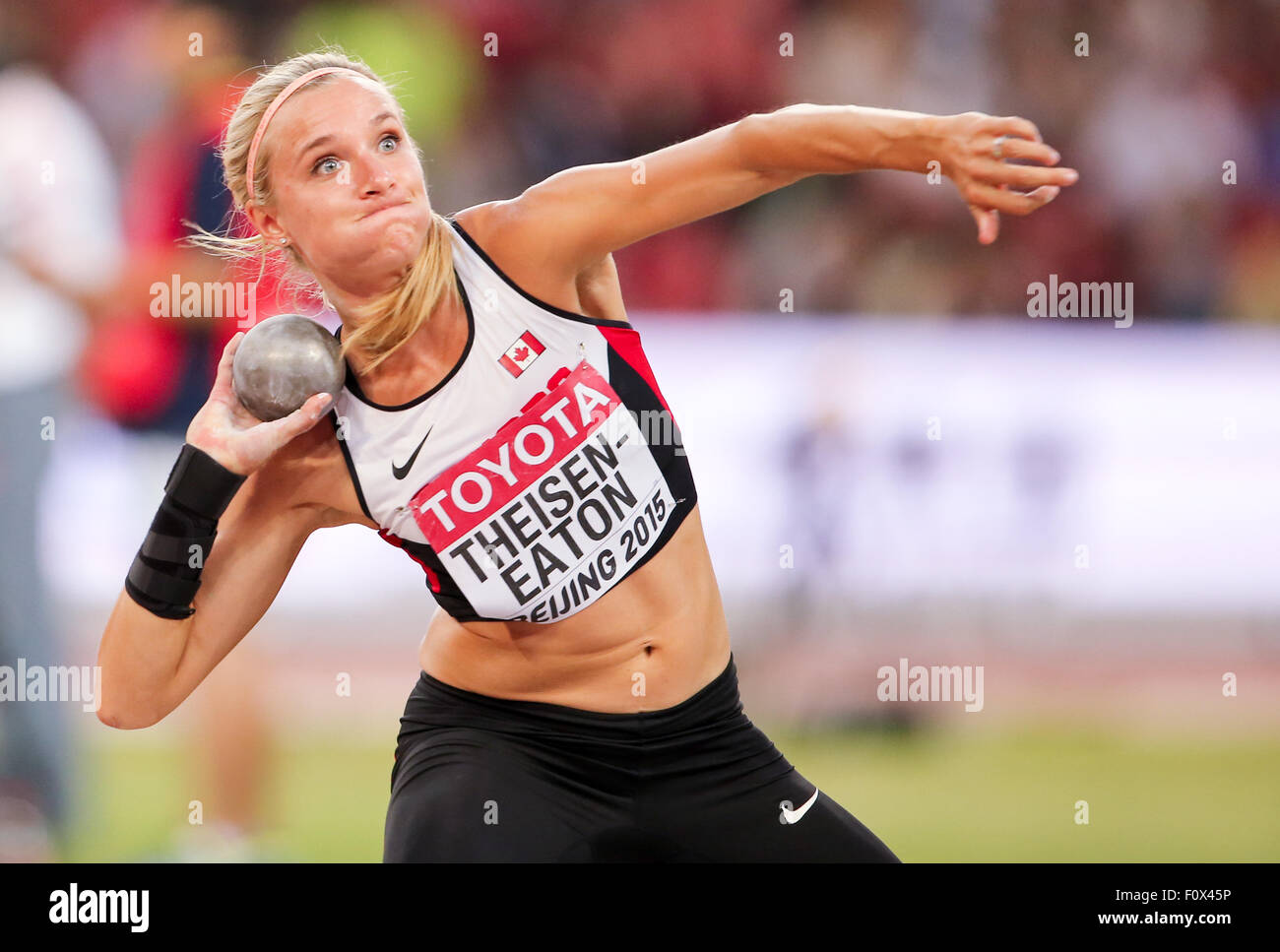 Beijing, China. 22nd Aug, 2015. Canada's Brianne Theisen-Eaton competes ...