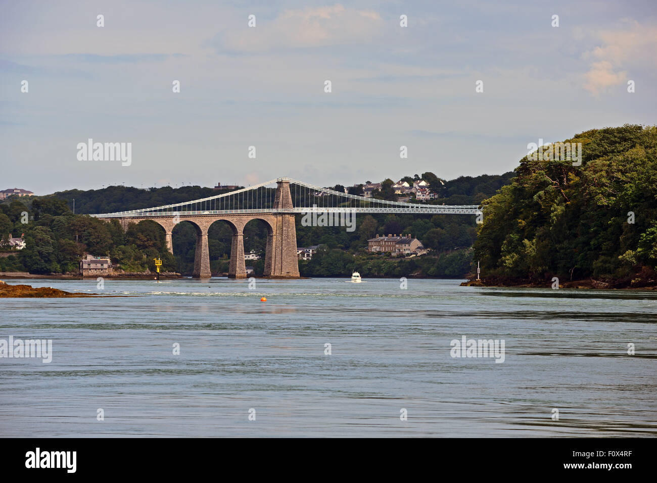 Menai Suspension Bridge Menai Straits Anglesey North Wales UK Stock ...
