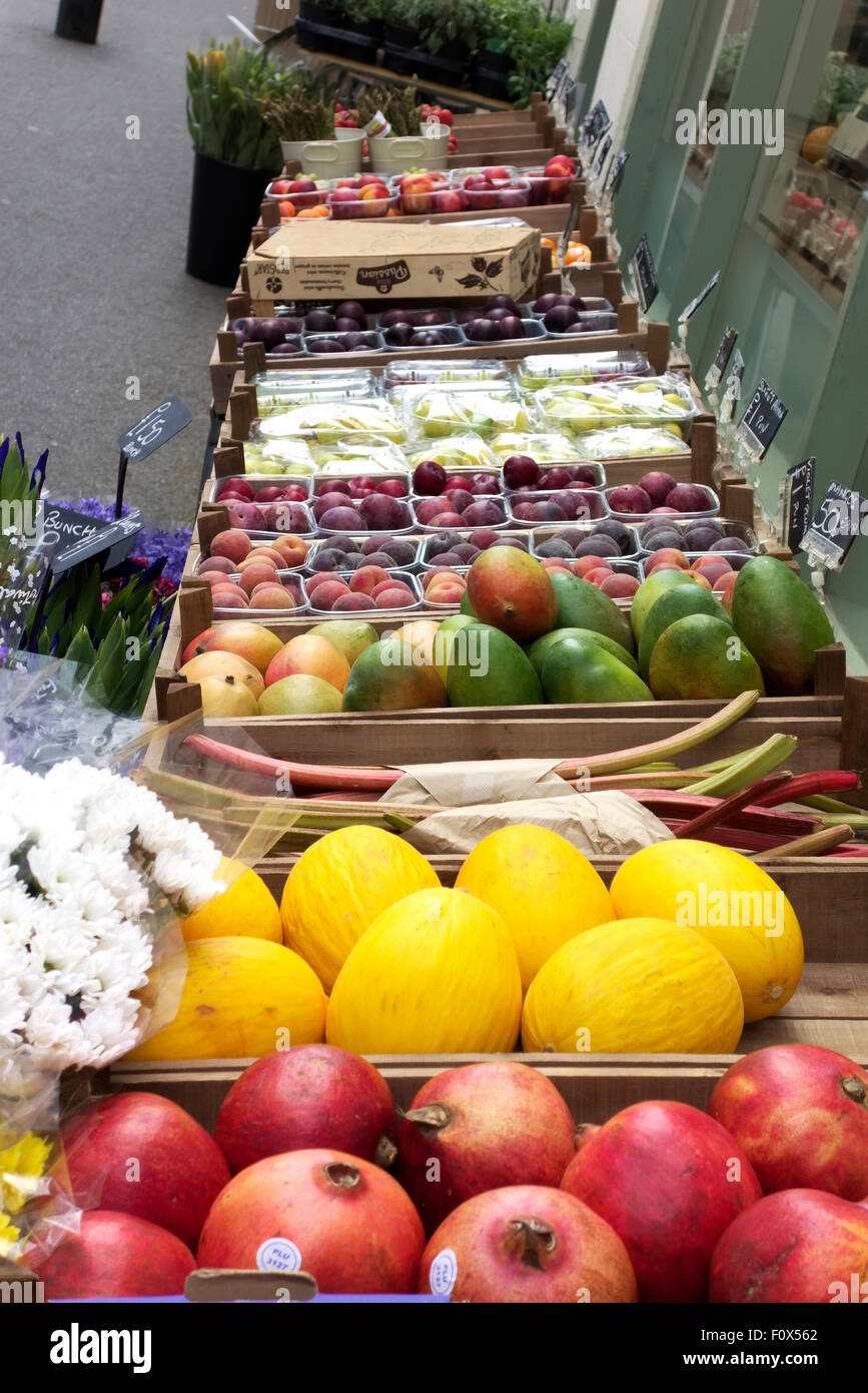 Fruit and vegetables outside a shop in Norfolk UK Stock Photo - Alamy