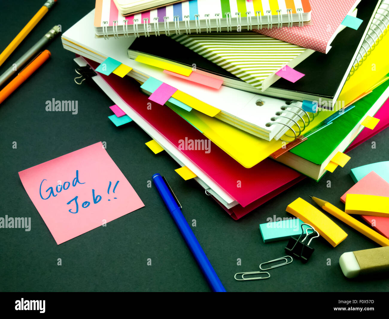 Somebody Left the Message on Your Working Desk; Good Job Stock Photo ...
