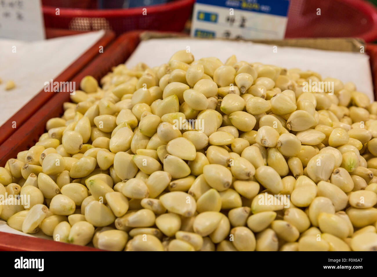 Garlic for sale at Jungang Food Market, Seoul, South Korea Stock Photo ...