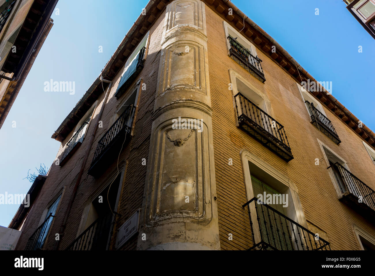 streets of the city Toledo, medieval architecture and Castilian Stock ...