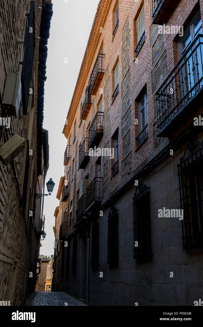 streets of the city Toledo, medieval architecture and Castilian Stock ...