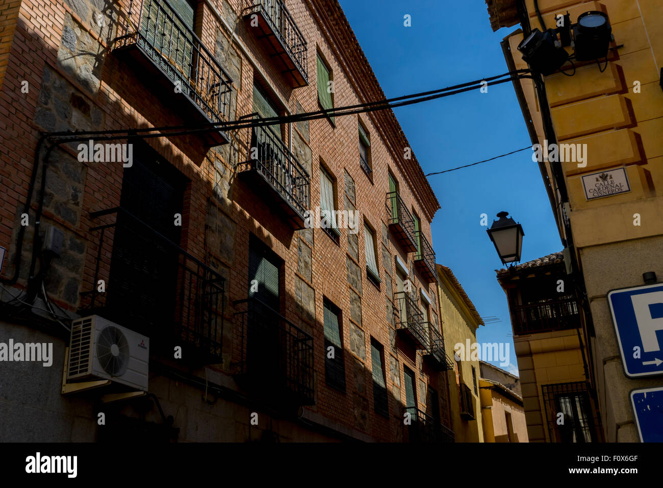 streets of the city Toledo, medieval architecture and Castilian Stock ...