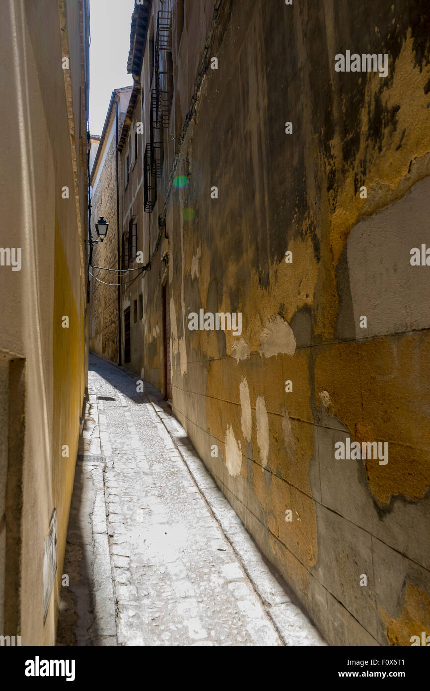 streets of the city Toledo, medieval architecture and Castilian Stock ...