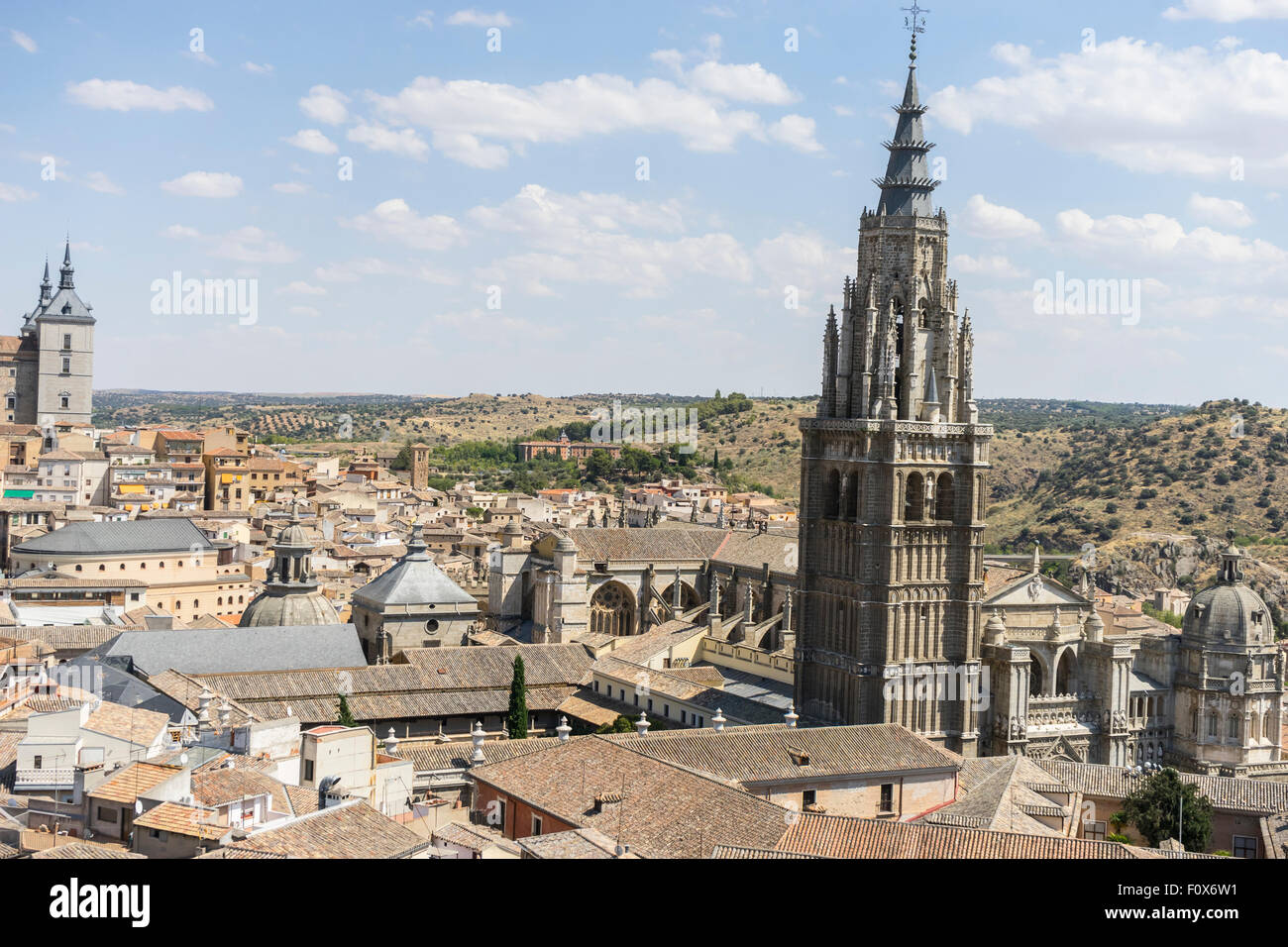 streets of the city Toledo, medieval architecture and Castilian Stock ...