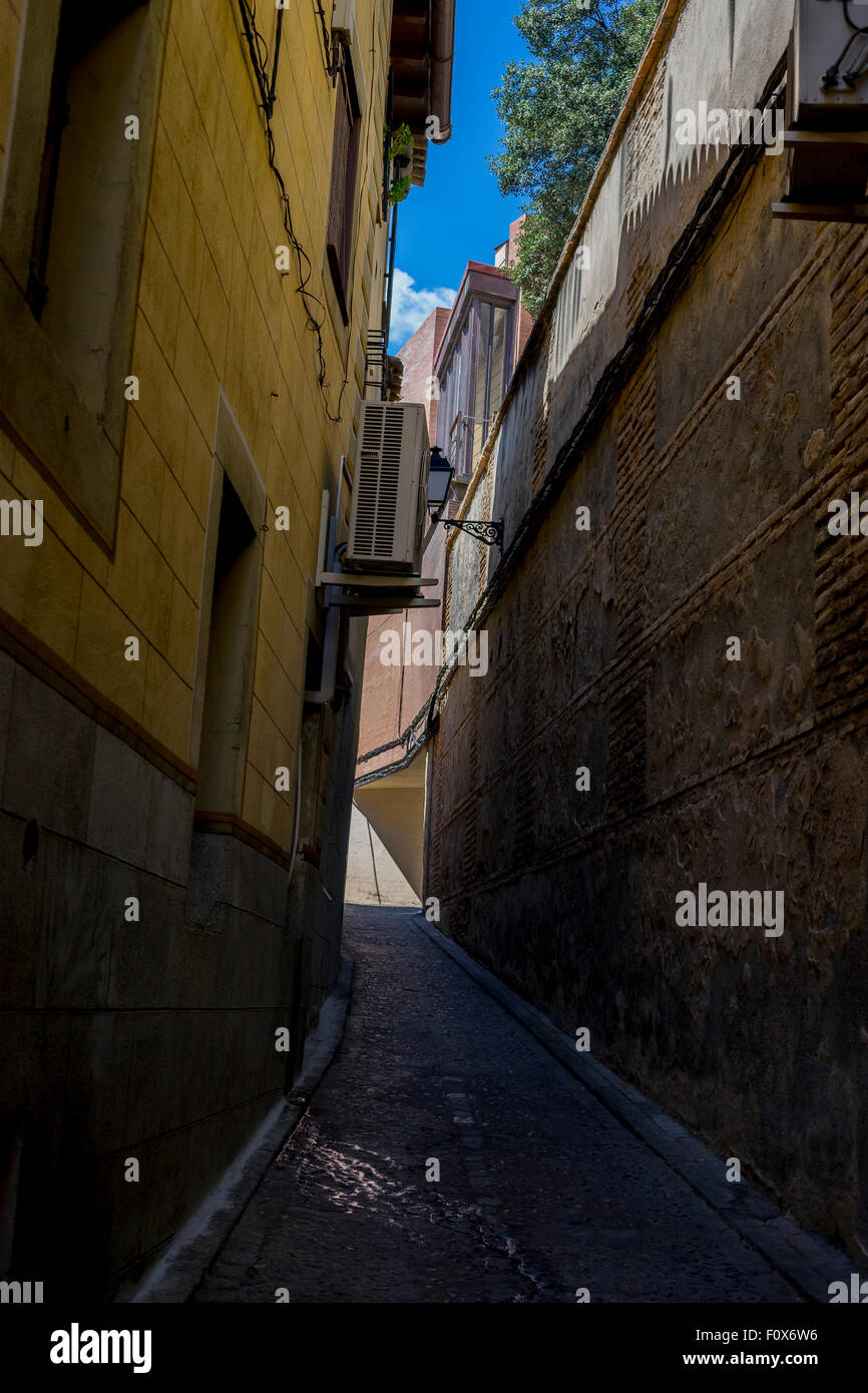 streets of the city Toledo, medieval architecture and Castilian Stock ...