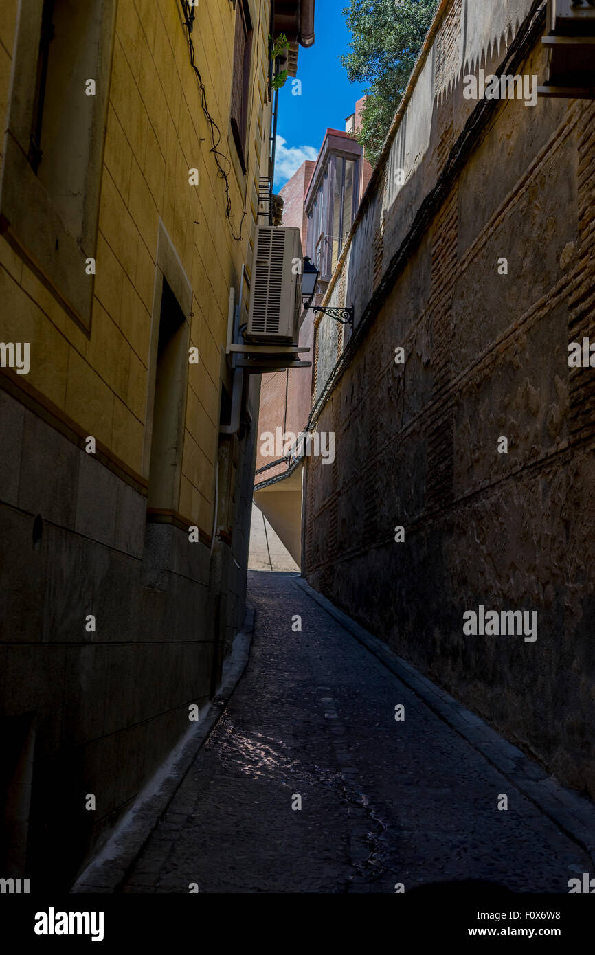 Traditional, streets of the city Toledo, medieval architecture and ...