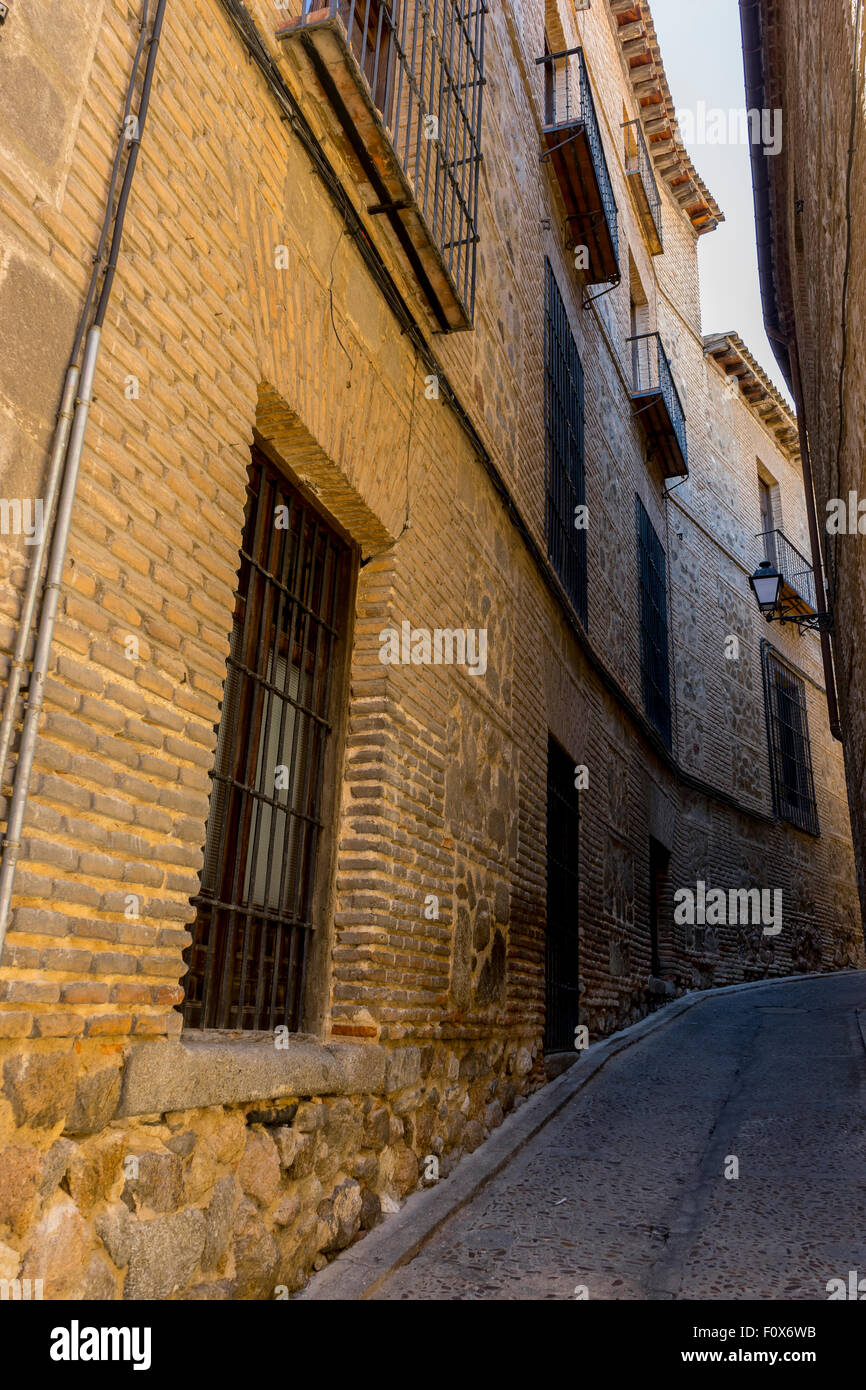 streets of the city Toledo, medieval architecture and Castilian Stock ...