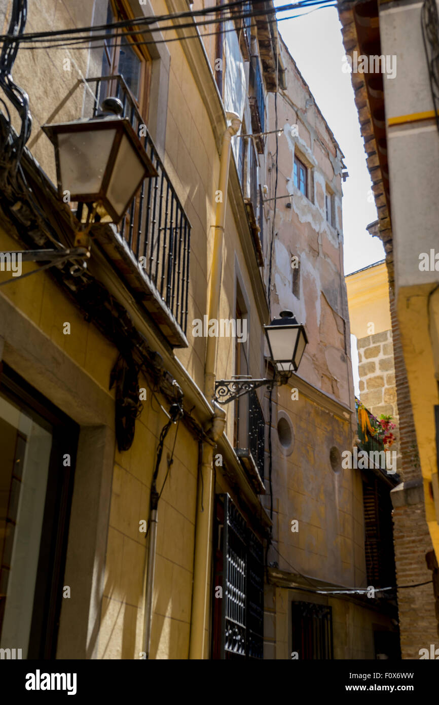 Ancient, streets of the city Toledo, medieval architecture and ...