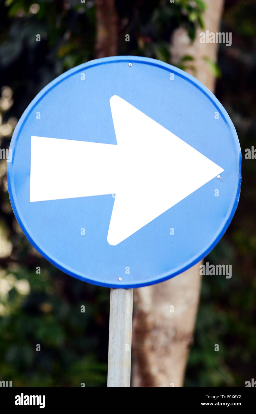 Road sign compulsory turn right hi-res stock photography and images - Alamy