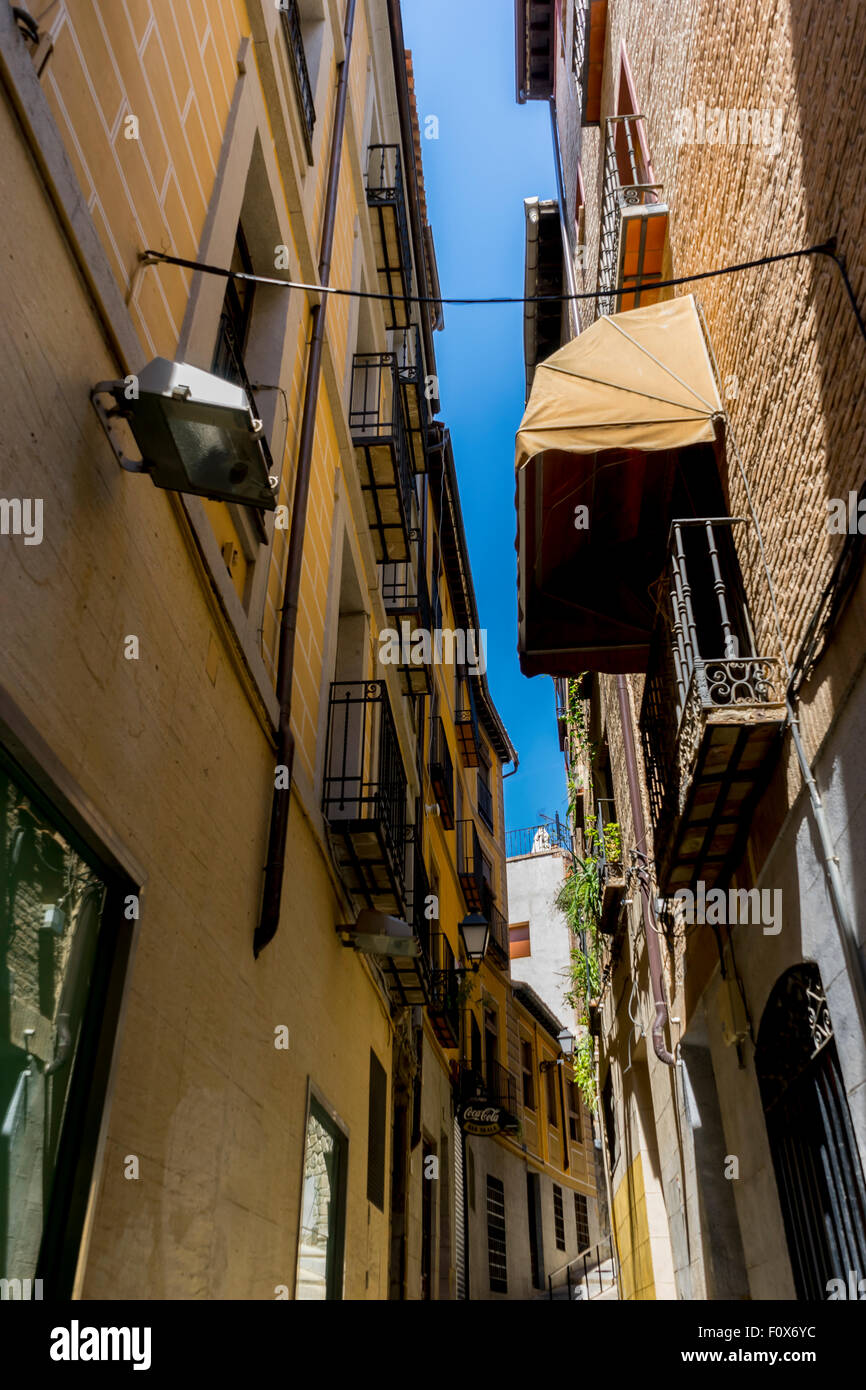Ancient, streets of the city Toledo, medieval architecture and ...