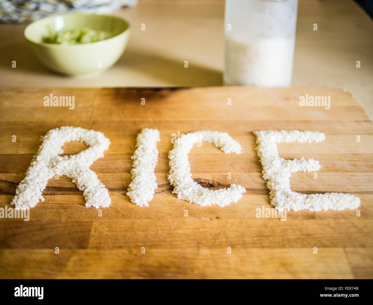 Rice word made of rice Stock Photo - Alamy