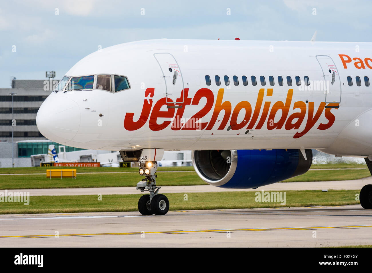 A Jet2 Boeing 757-200 aeroplane makes it way to the runway at ...