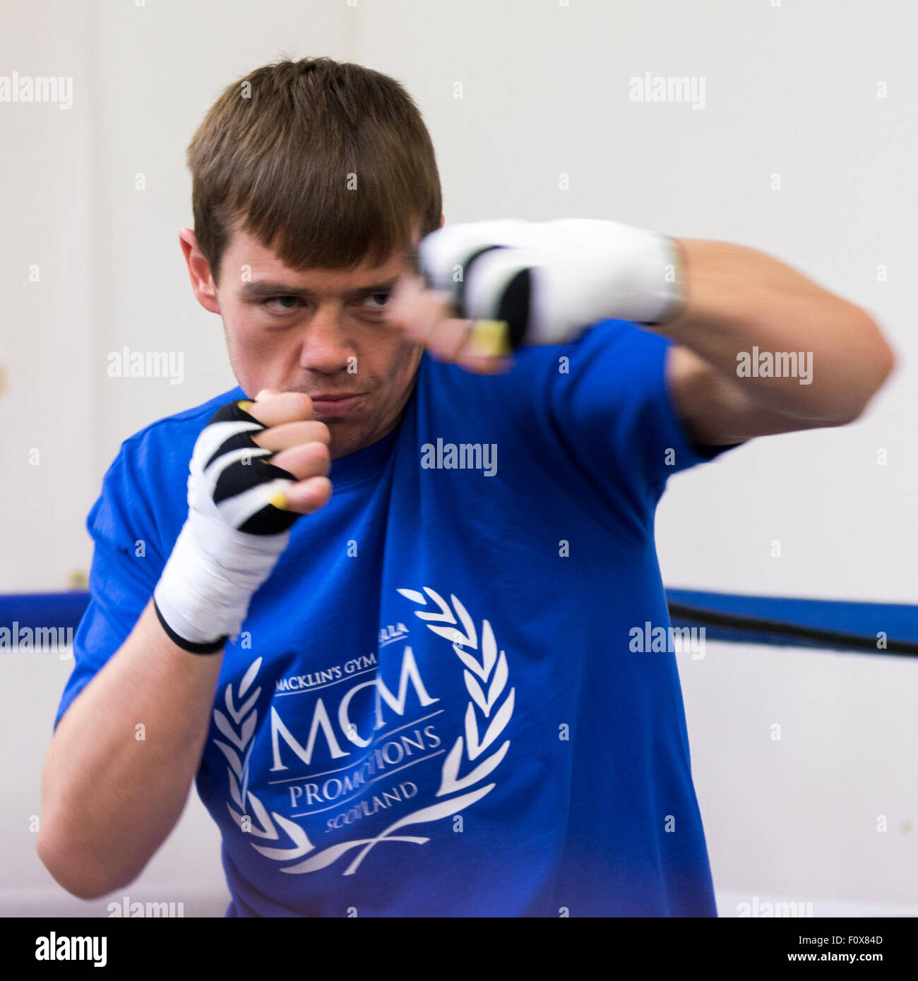 Edinburgh, UK; 22nd August 2015; MGM Scotland Boxing Public Training ...