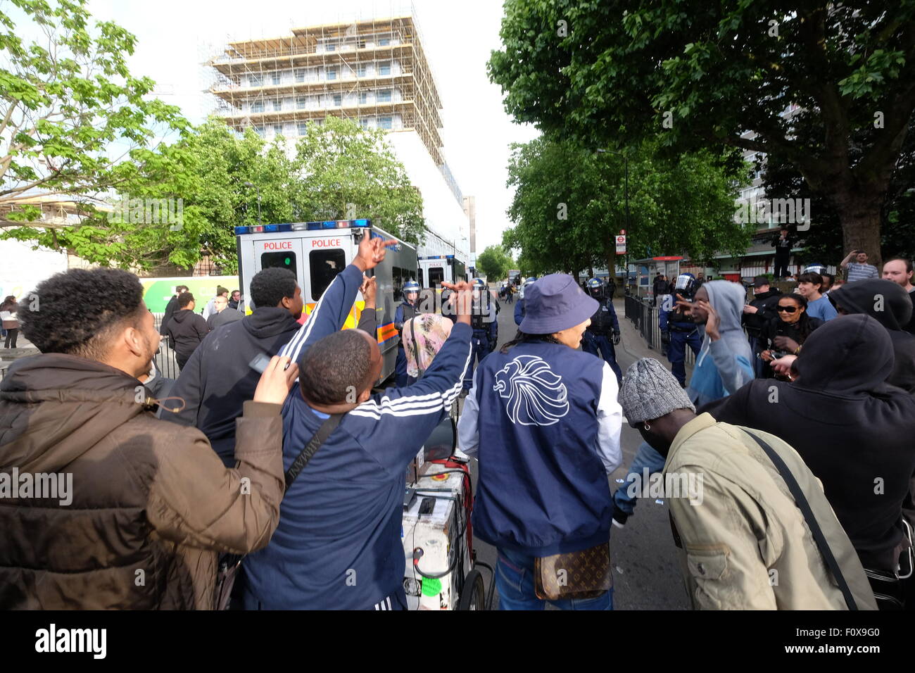 A mini riot occurred in East St as three Police officers came to aid a ...