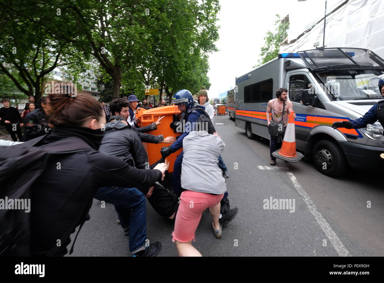 A mini riot occurred in East St as three Police officers came to aid a ...